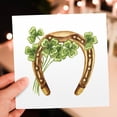 3drose, St Patricks Day Image of Watercolor Horse Shoe with Four Leaf ...