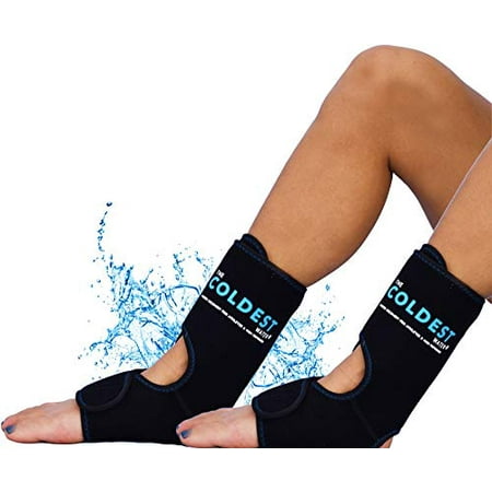The Coldest Foot Ankle Achilles Pain Relief Ice Wrap with 2 Cold Gel ...