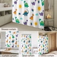 Bathroom Shower Curtain Cute Dinosaurs Sun Clouds Waterproof Shower ...
