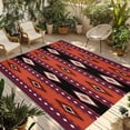 Abstract Stripes Indoor Outdoor Rugs 5x7 Ft, Red Black Purple Aztec ...