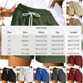 ATOYSOY Drawstring Elastic Waist Roll Cuff Linen Shorts For Women Solid ...