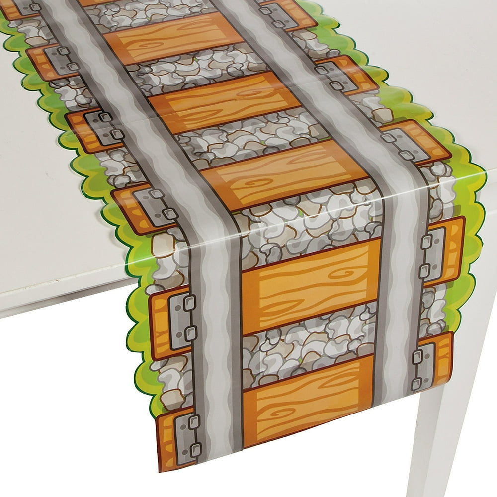 Fun Express Railroad Train Track Paper Party Tablecloth Table Runner ...