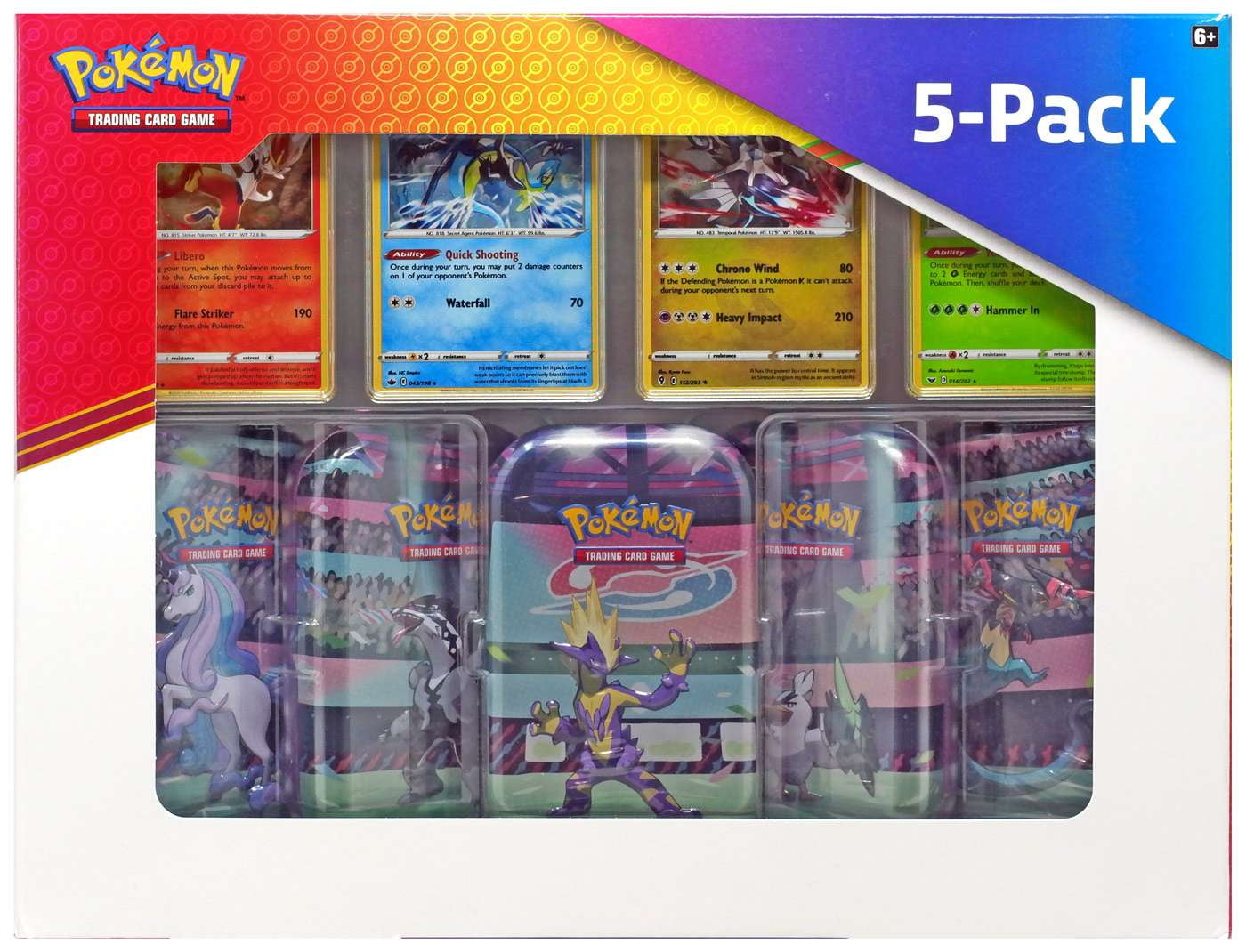 Pokemon 5 Pack Mini Tin + 4 Promo Cards Set (Version 1) - Walmart.com