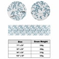 Blue Floral Bed Runner Cal King Size Watercolor Flower Leaves Bud Soft ...