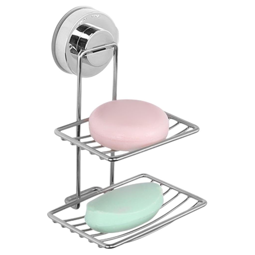 Suction Cup Holder Drain Organizer Wall Mounted Soap Dish Sponge Holder ...
