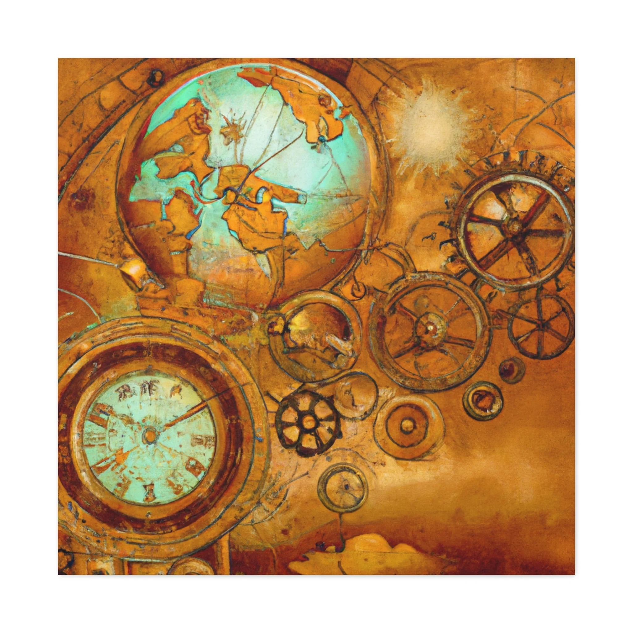 Steampunk Celestial Mapping - Canvas - Walmart.com