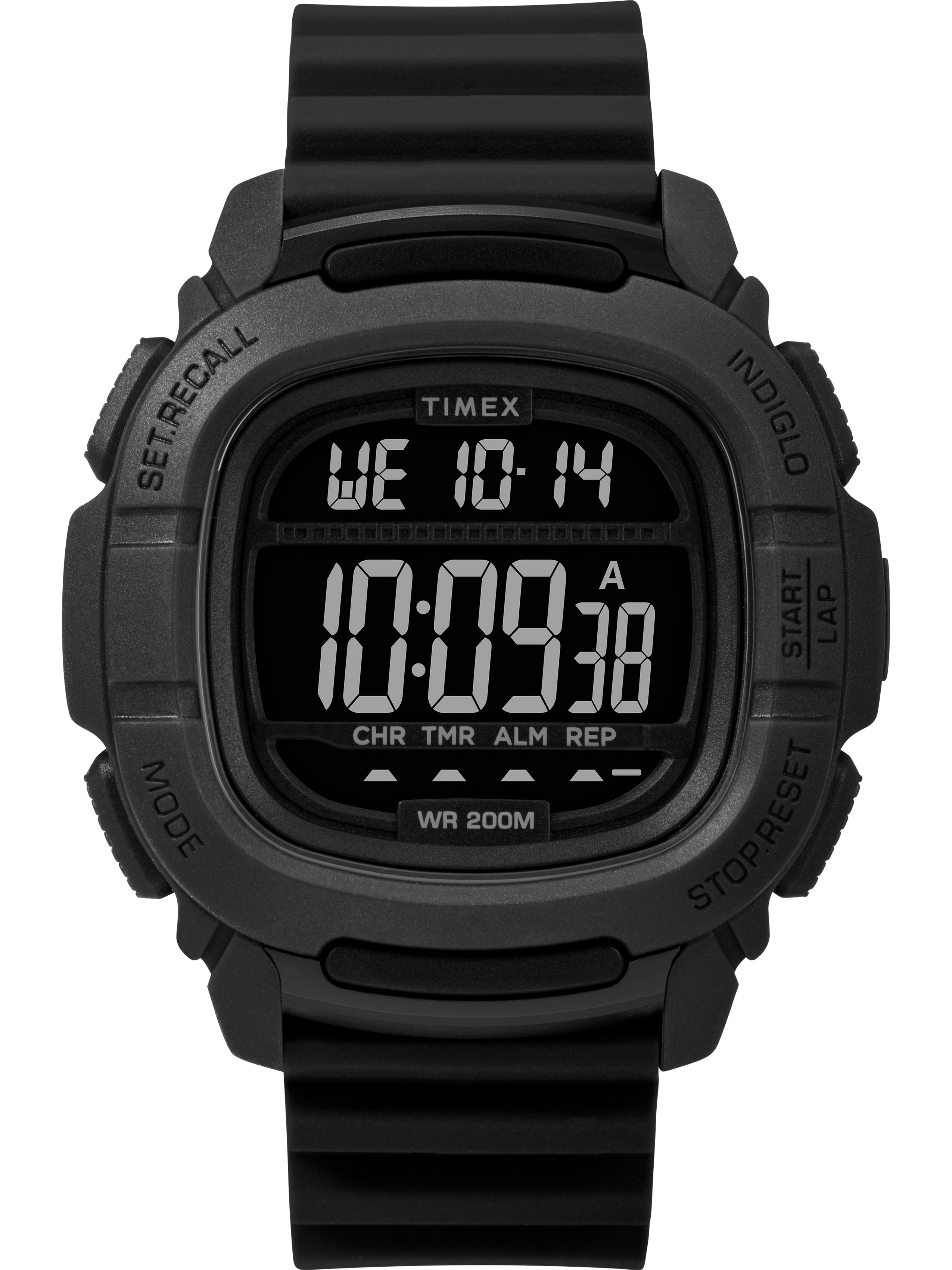 Timex - Timex Men's Command 47mm Black Silicone Strap Watch - Walmart ...