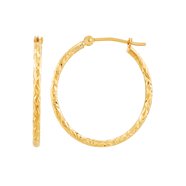 BrillianceFine Jewelry White Crystals Hollow Oval Shrimp Hoops in 10K ...