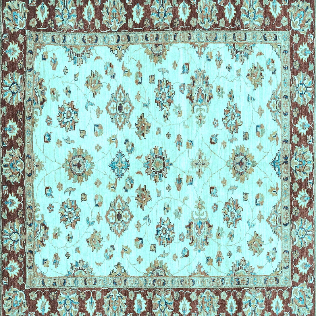 Ahgly Company Indoor Square Abstract Light Blue Modern Area Rugs, 6 ...