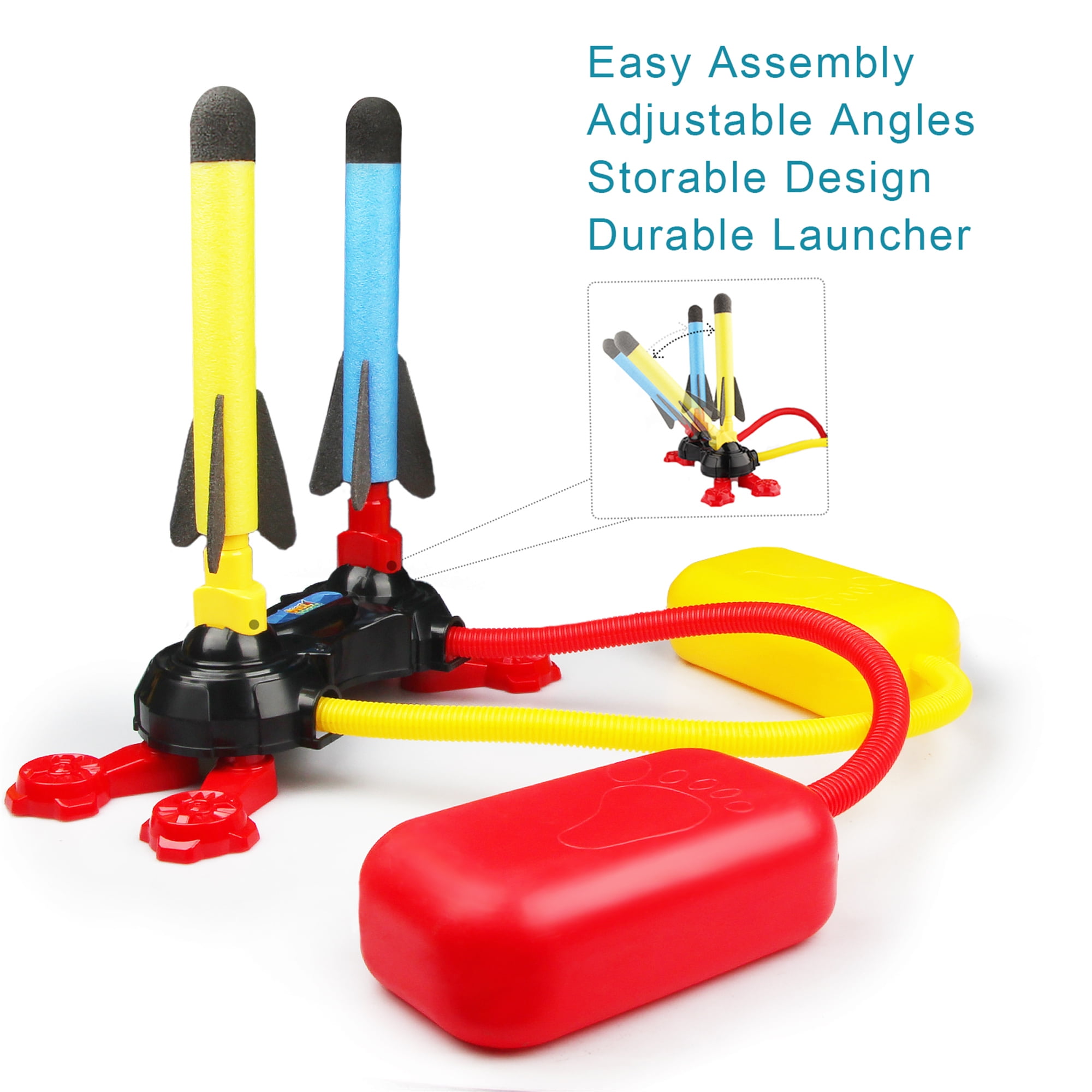 Wupuaait Outdoor Rocket Launcher Toy Set with 2 Rockets for 4-12 Years ...