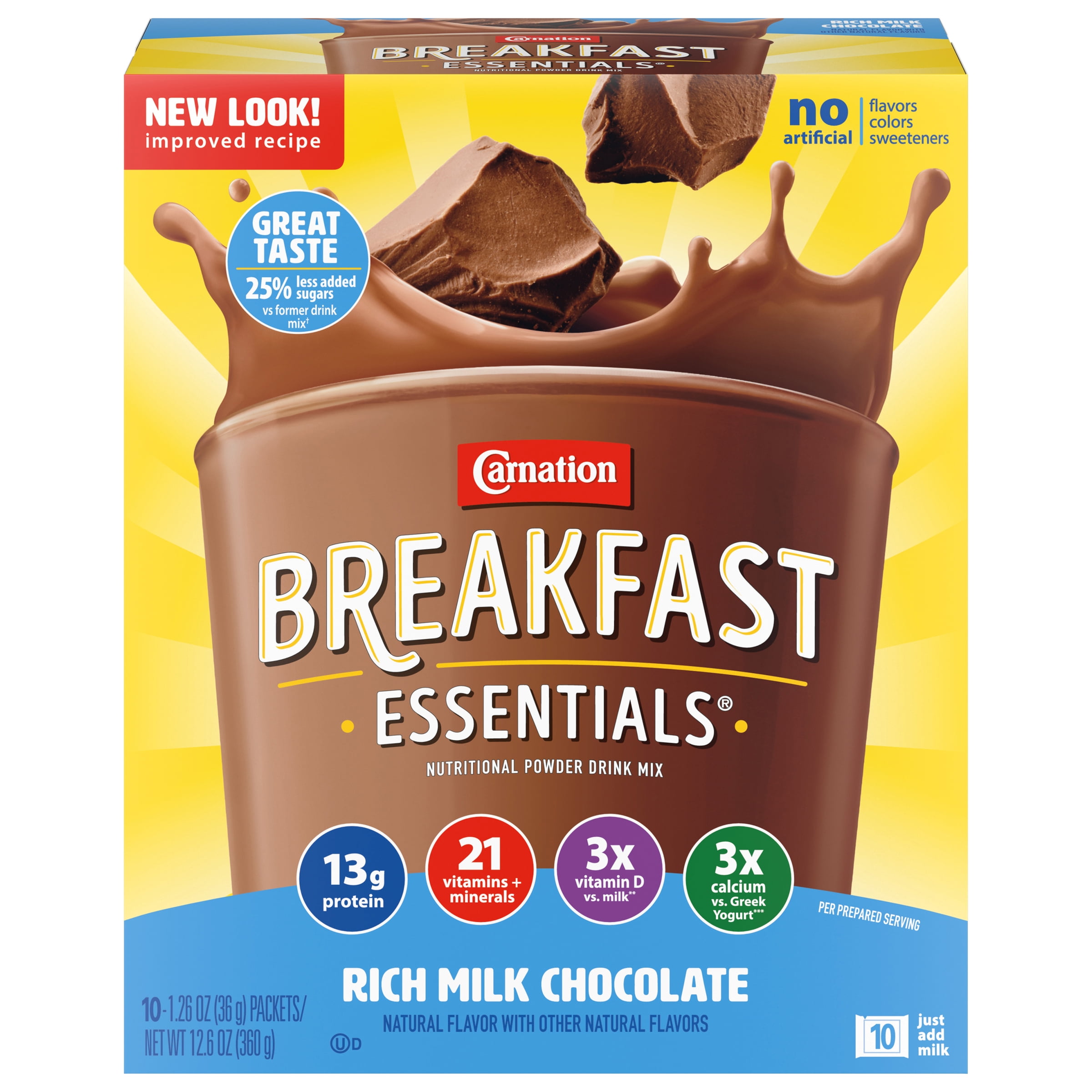 Carnation Breakfast Essentials Nutritional Powder Drink Mix Rich Milk