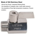 Betor 316 Stainless Steel Mini Ball Valve 1 2 Inch Female X Male Npt