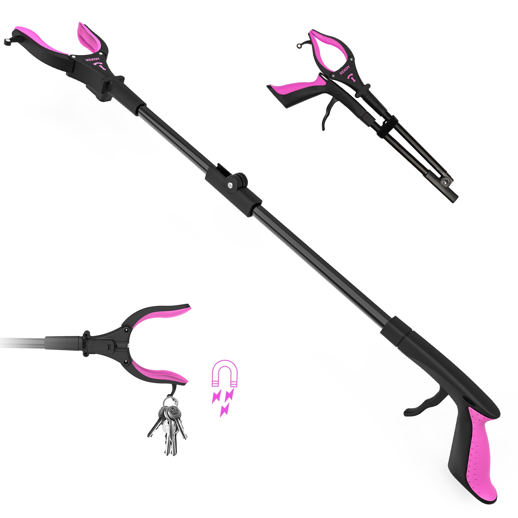 Reacher Grabber Pickup Tool with Light, 32" Upgaded Long Grabber Tools ...