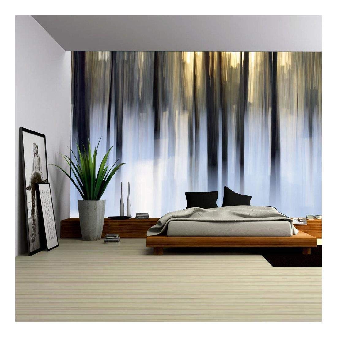 Wall26 Abstract Winter Forest Scene, Intentional Vertical Blur Done In ...