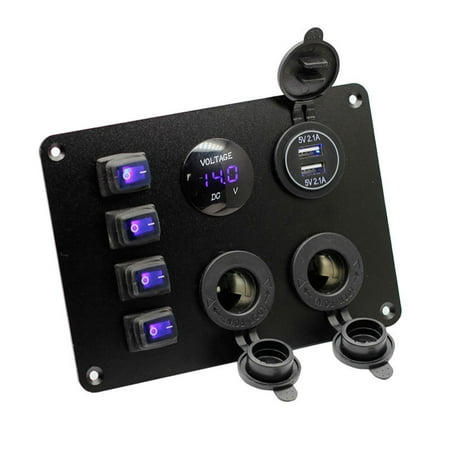 mmirethe Car Multifunctional 4-gang Toggle Switch Panel Rocker Switches ...