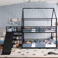 LHYY Full Metal House Bunk Bed with Storage Stairs,Slide,Safety Rails ...
