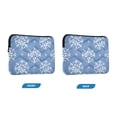 Christmas Adorable Snowflakes Blue Background Quilted Laptop Protective ...