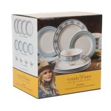 Wanda June Home Texas Sunset 12-Piece Decorated Fine Ceramic Dinnerware ...