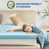 BDEUS 2 inch Memory Foam Mattress Topper Gel Infused Bed Pad Full Size ...