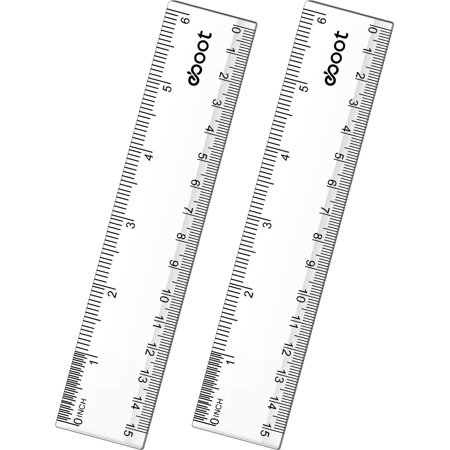 2 Pieces Plastic Clear Ruler Straight Ruler Math Rulers (Clear, 6 ...