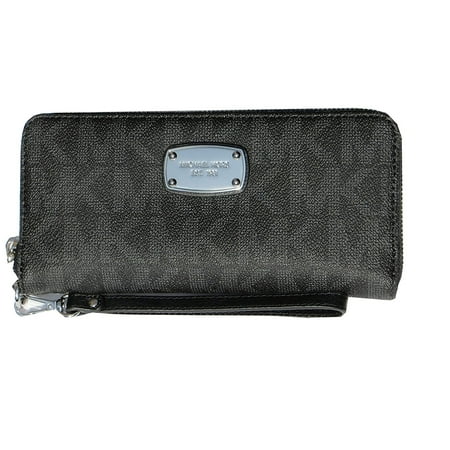 Michael Kors Jet Set Item Travel Continental Signature MK PVC Wallet ...