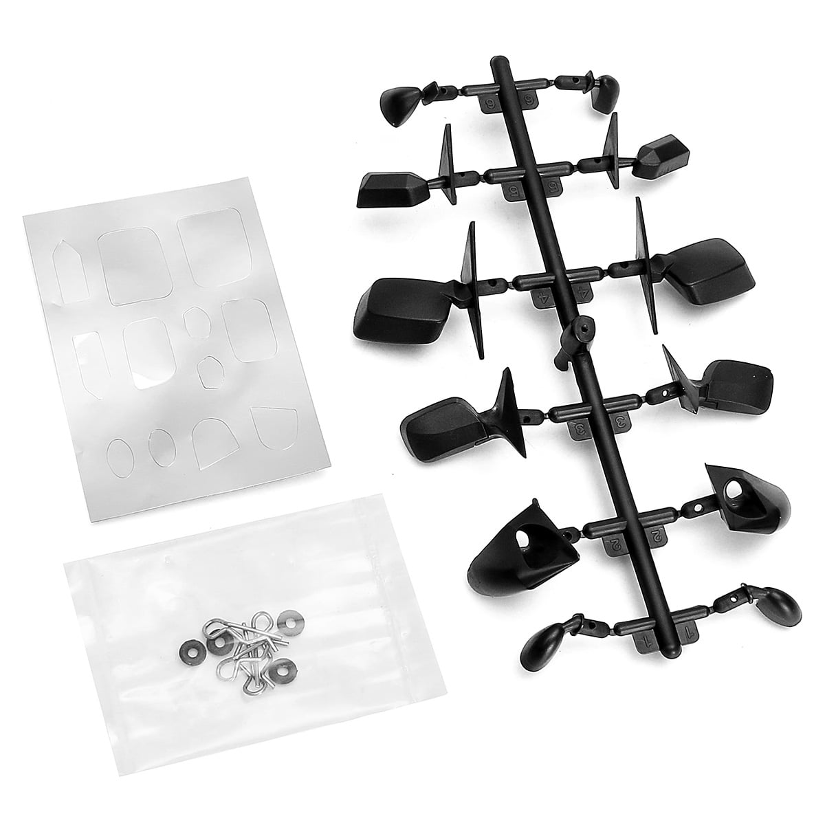 1:10 Black Rear Mirror Set View 6 Mirrors Rearview Set For 1/10 RC Car ...