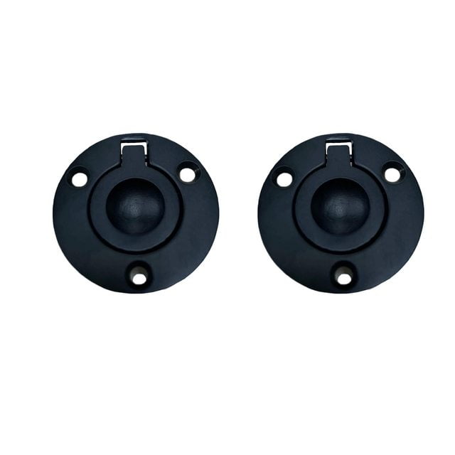 QCAA Solid Brass Flush Ring Pull, Matte Black, Round Shape, Made in ...