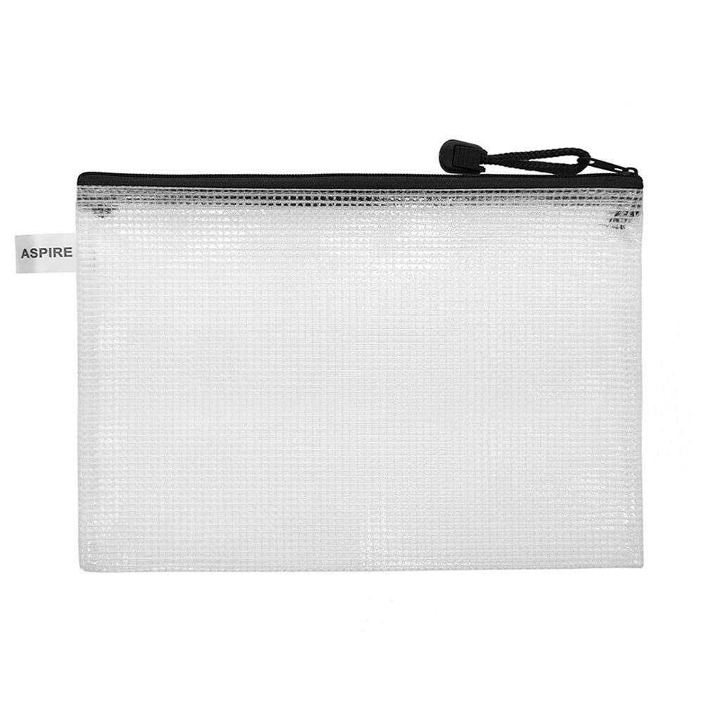 Aspire Waterproof Mesh Zipper Pouches Document File Folders Pencil Pen ...
