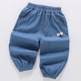 CAIVO Child Girls Blue Denim Pants Summer Lightweight Soft Loose Fit ...