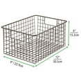 mDesign Metal Wire Closet Organizer Basket with Built-In Handles, 4 ...