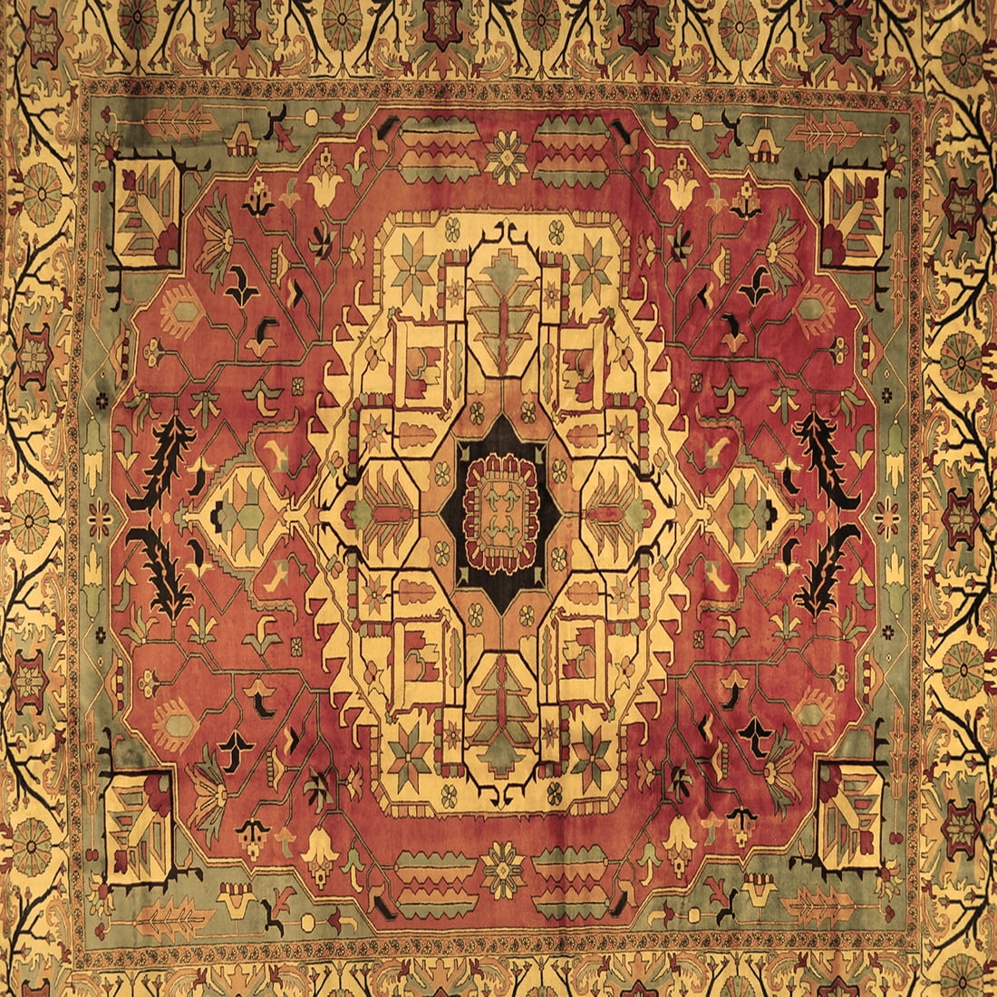 Ahgly Company Indoor Square Persian Brown Traditional Area Rugs, 4 ...
