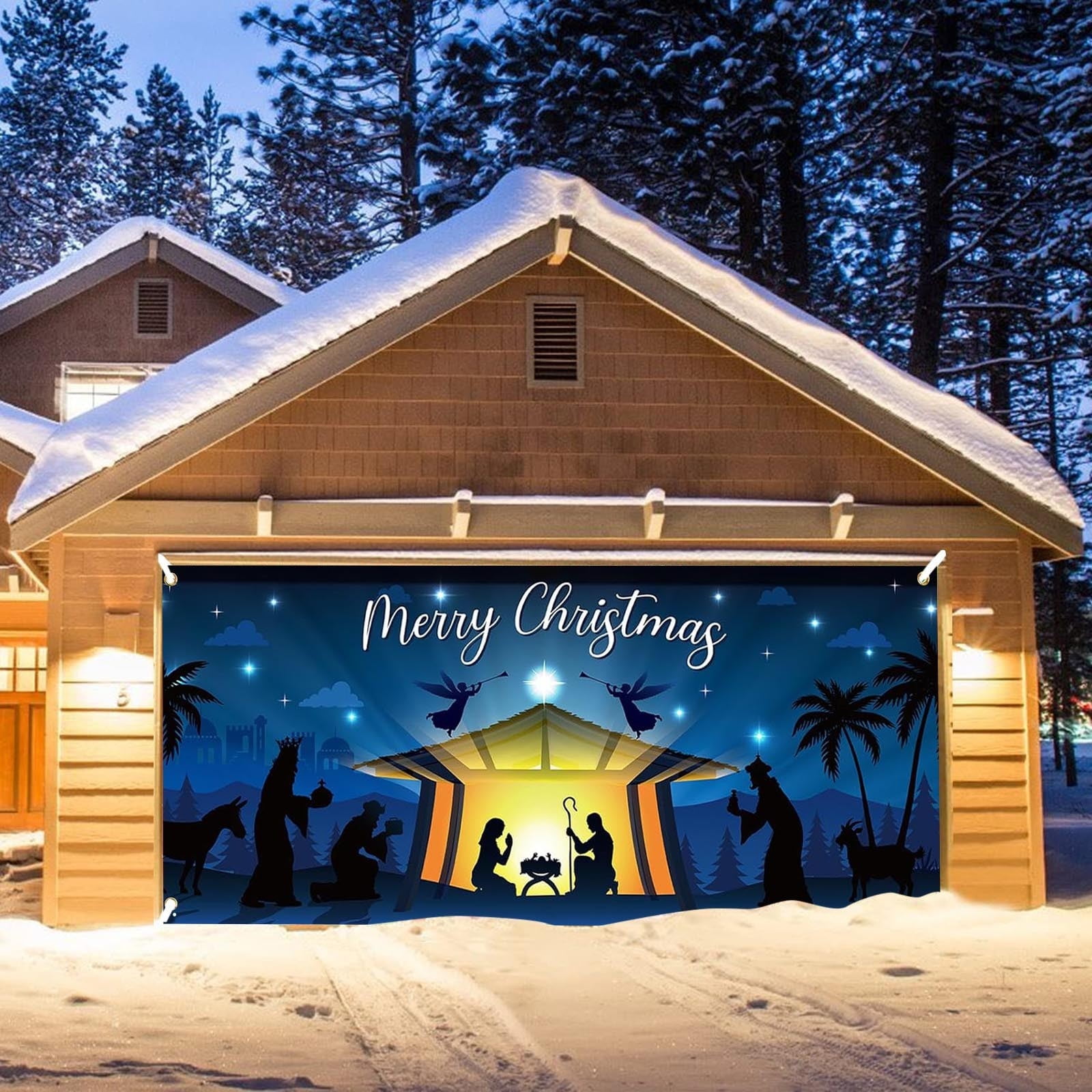 Click here for Zhengjuuu 7 X 16 Ft Holy Night Christmas Outdoor G... prices