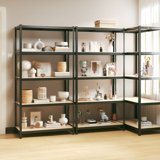 vidaXL Shelf Storage Bookshelf Shelving Unit 5-Layer Steel and ...