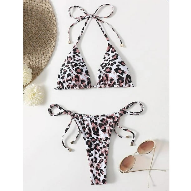 Aligament Swimsuit Bikini Sets For Womens Tie Dye Lace Up High Cut Leg