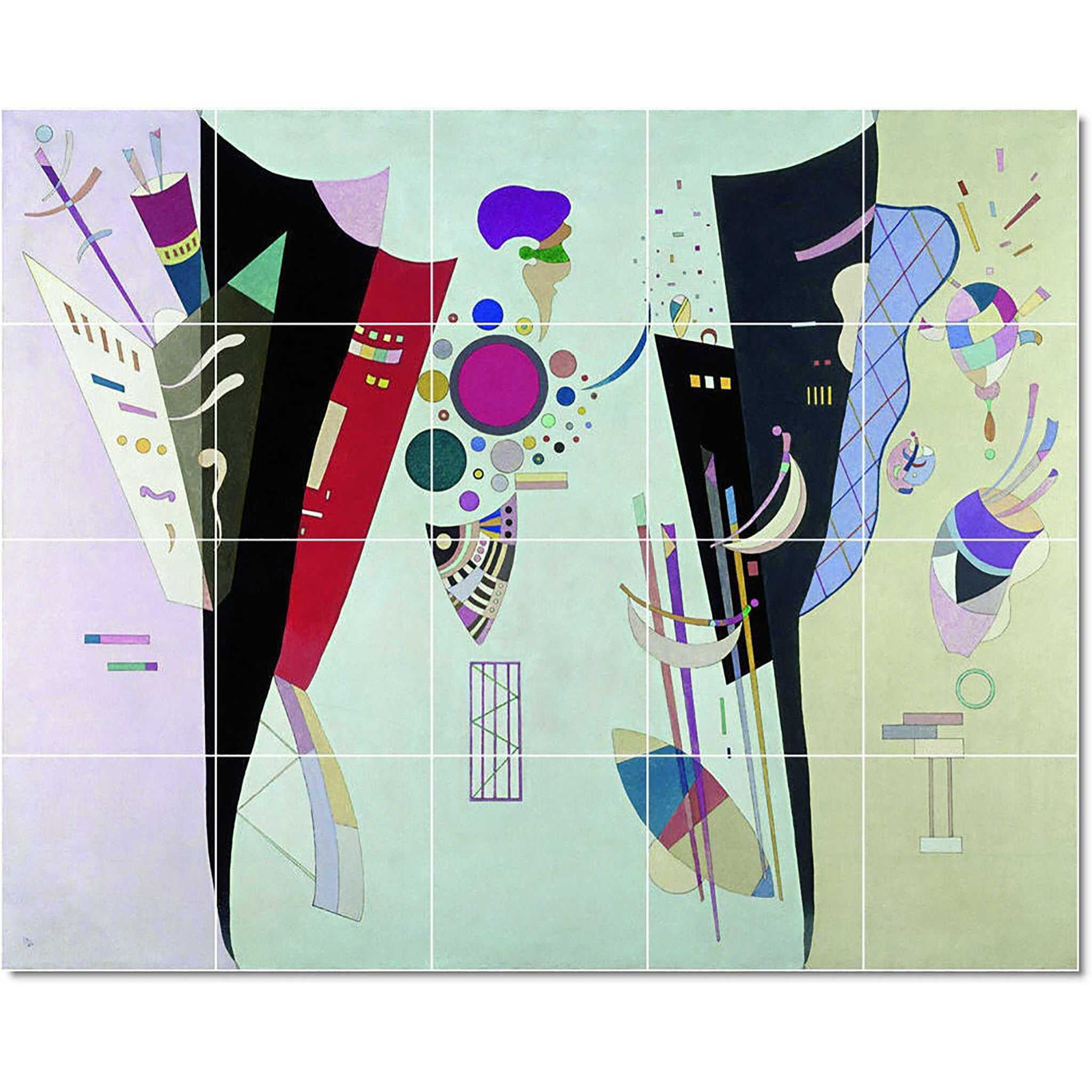 Ceramic Tile Mural-Wassily Kandinsky Abstract Tile Mural Modern House ...