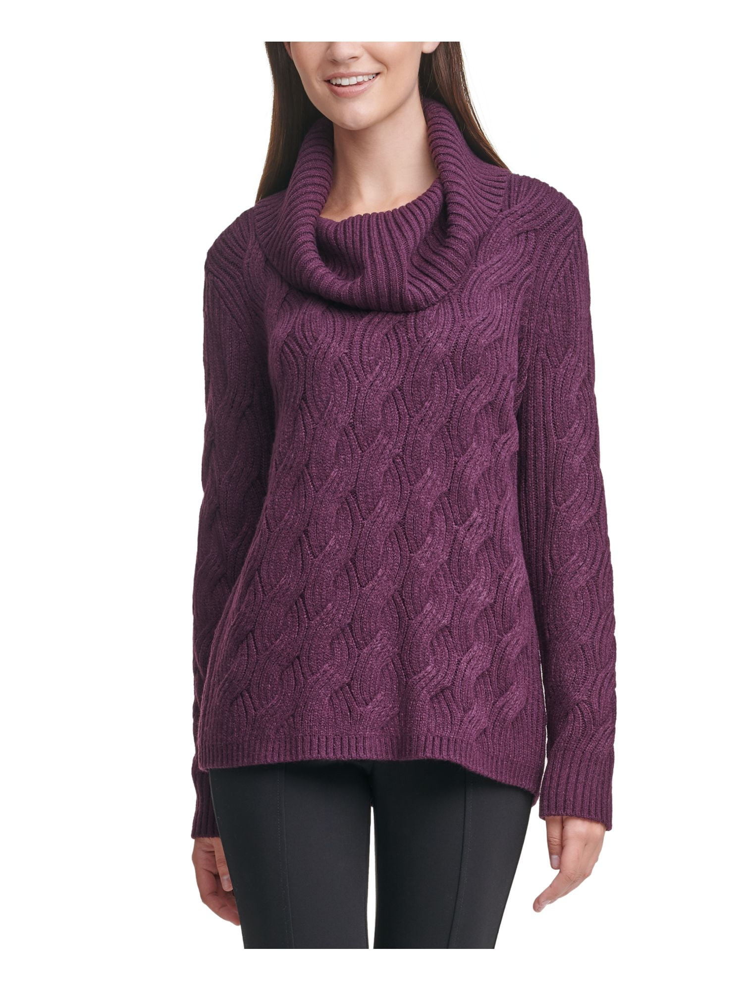 Purple Cowl Neck Sweater