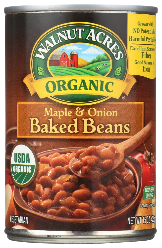 Walnut Acres Organic Maple & Onion Baked Beans, 15 Oz. - Walmart.com