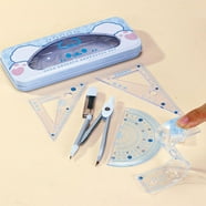 Math Geometry Kit Set 8 Pieces Student Supplies with Shatterproof ...