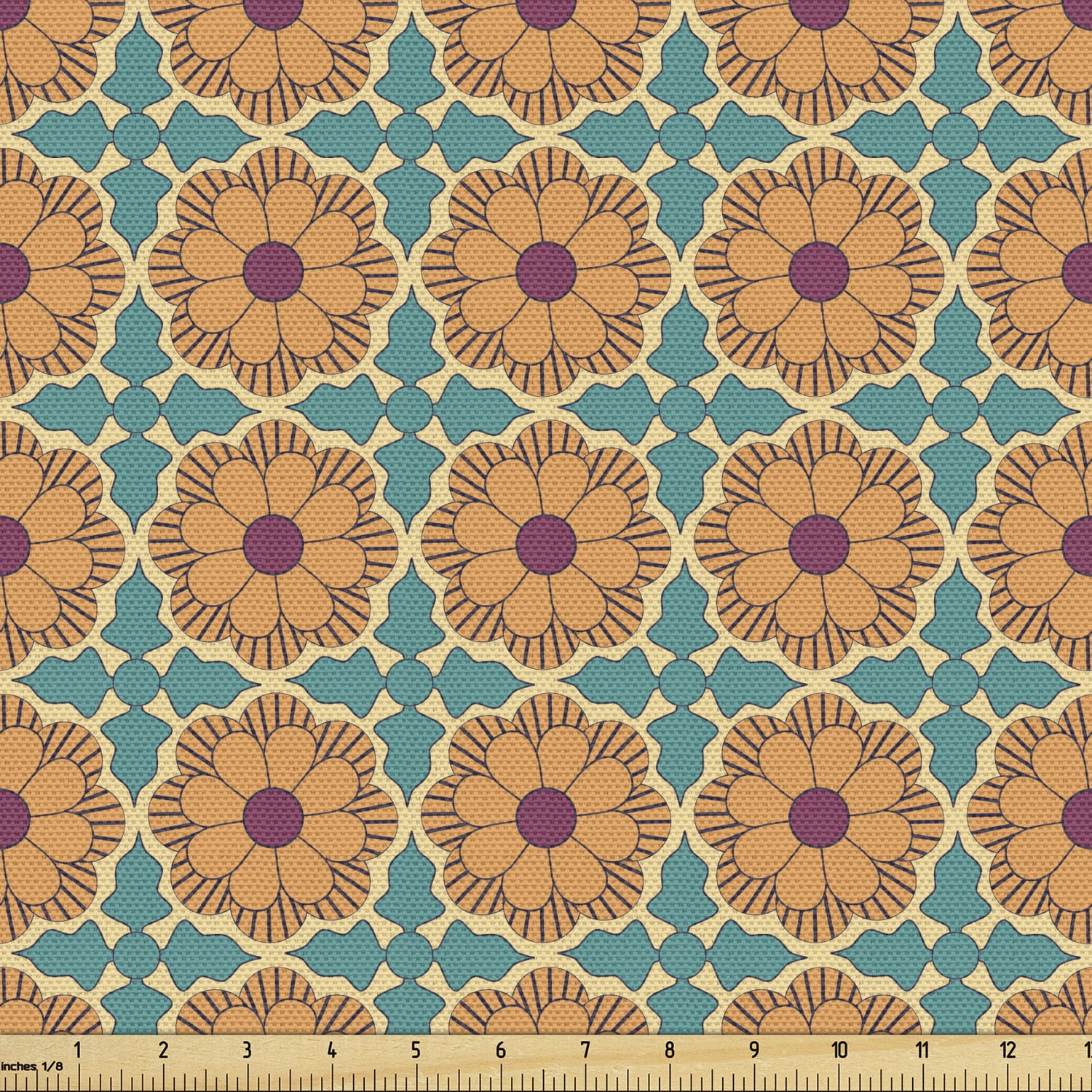 Vintage Upholstery Fabric by the Yard, Concept of Repeating Autumn Tone ...