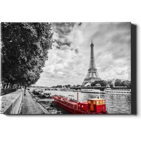 Wall Print Canvas Eiffel Tower Over Seine River in Paris France Room ...