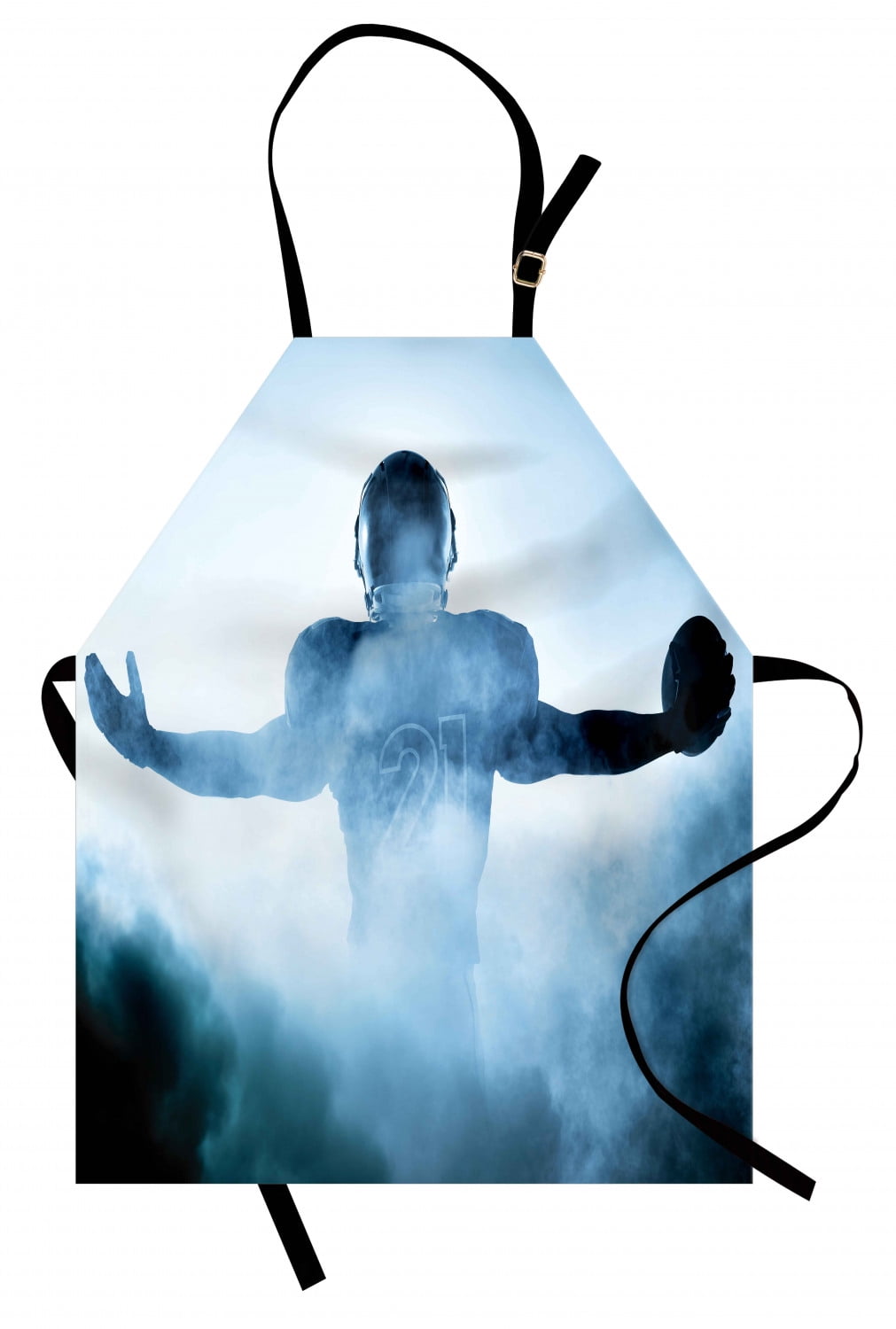 Sport Apron Heroic Shaped Rugby Player Silhouette Shadow Standing in ...