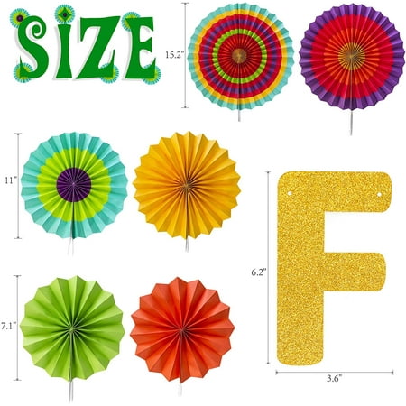 Fiesta Party Supplies Fiesta Paper Fans Cacti Banner Mexico Cinco De ...