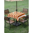 Burnt Orange Striped Table Cloth Rectangle Outdoor Tablecloth ...