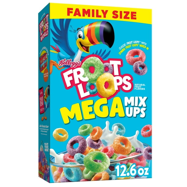 Kellogg's Froot Loops Mega Mixups Original Cold Breakfast Cereal, 12.6 ...