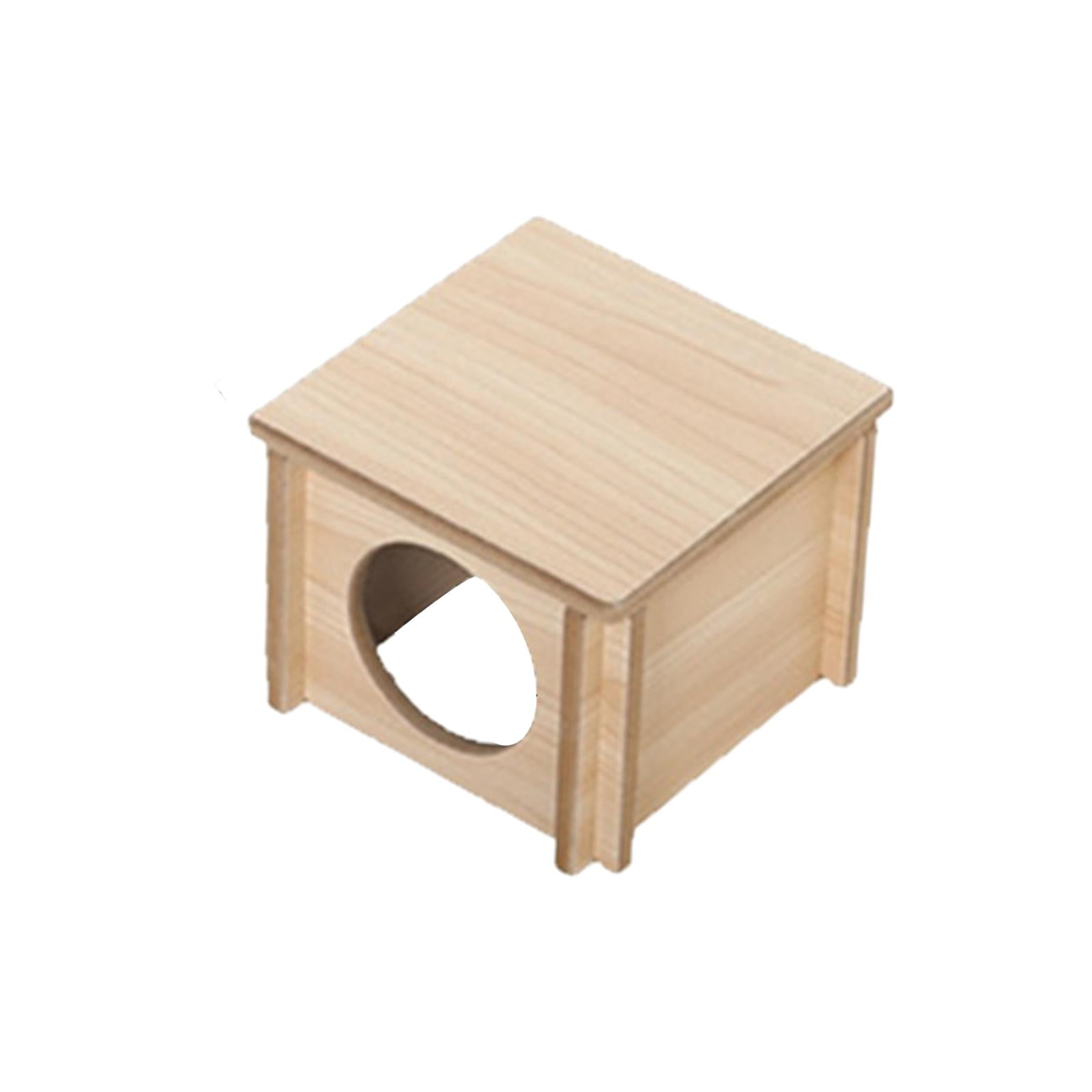 Hamster House Wooden Toy Openable Roof Cabin Multifunctional House Cage ...