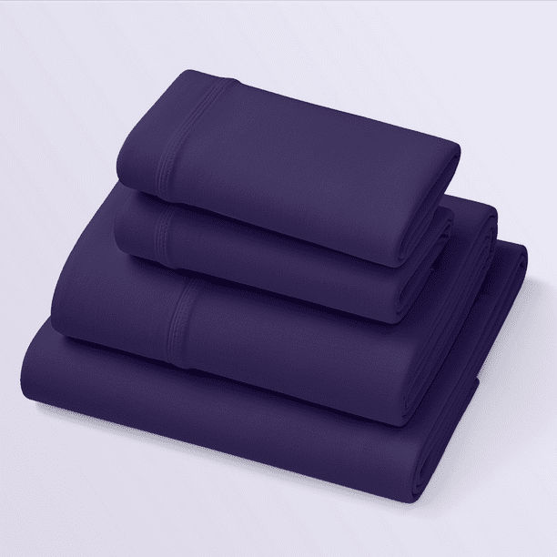 Dark Purple SoftStretch Sheets, Queen, Purple Mattress Sheets, Bamboo Sheets, Moisture-Wicking ...