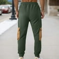 Likimi Mens Casual Pants Soft Warm Drawstring Elastic Waist Color Block ...