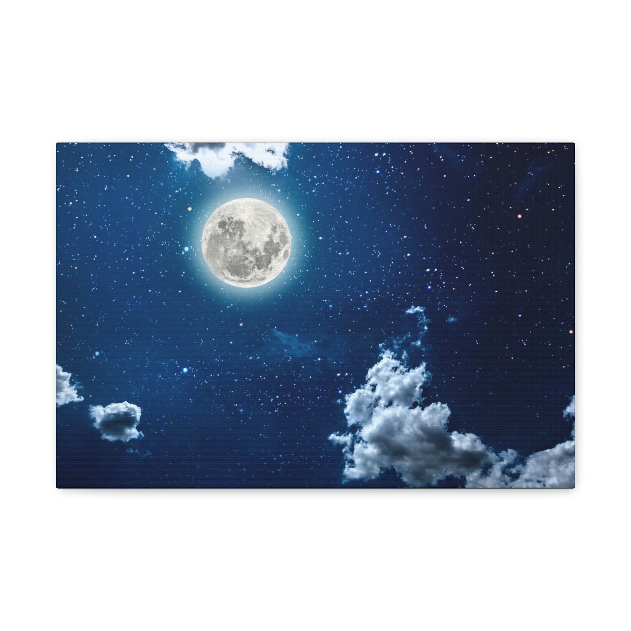 Night Sky With Stars Scene Beautiful Moon and Clouds Beauty Nature ...