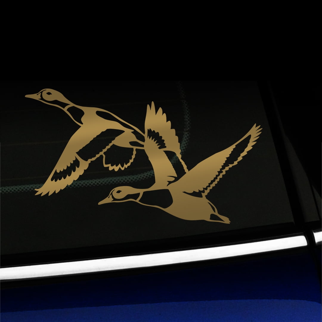 Flying Ducks - Vinyl Car Decal - Choose Color - [GOLD] - Walmart.com
