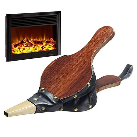 CARBONLIKE Fireplace Bellows 39 x 17cm Large Wooden Fire Pit Blower ...